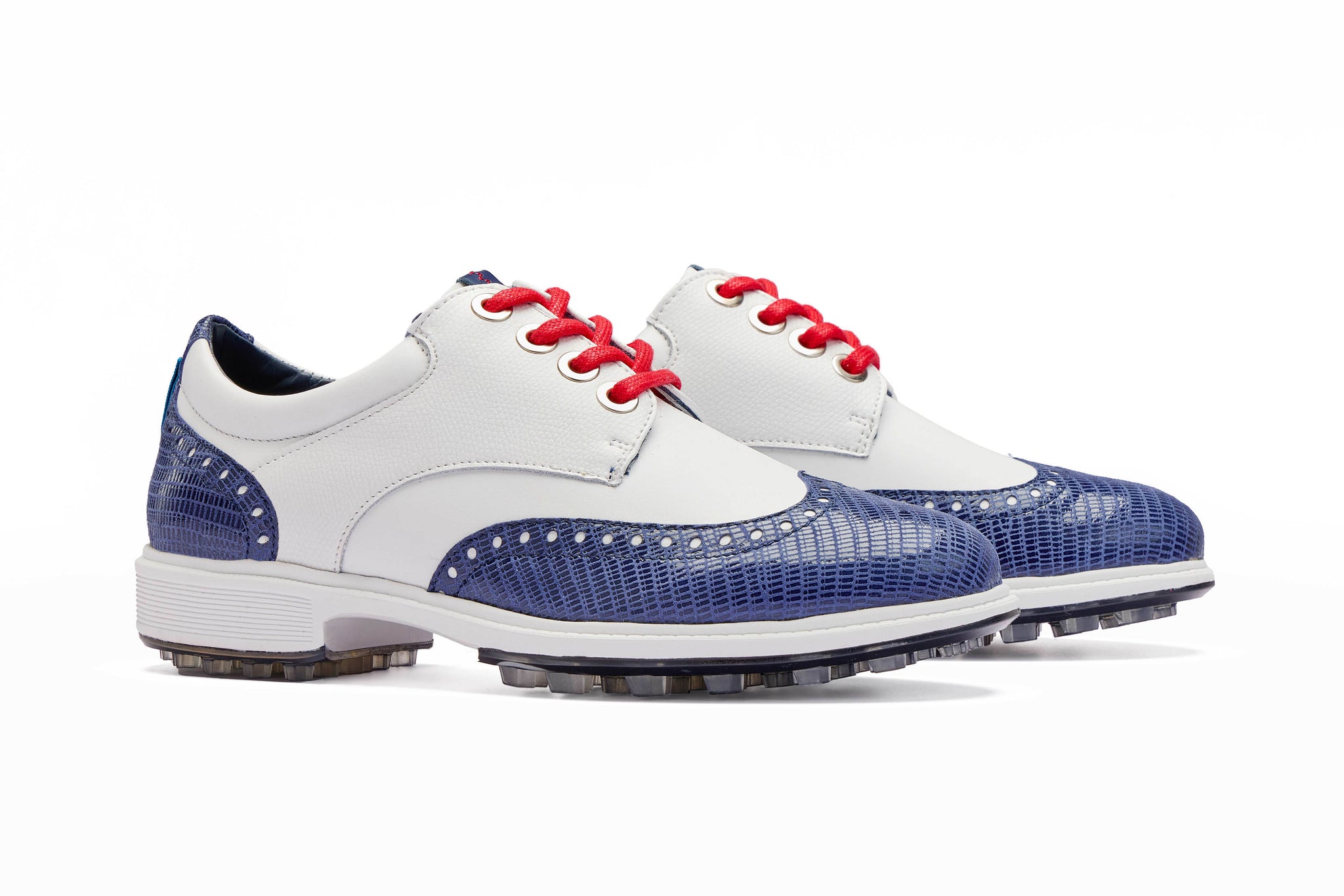 Tailor | Women's Premium White / Navy Italian Leather, Lightweight Golf ...